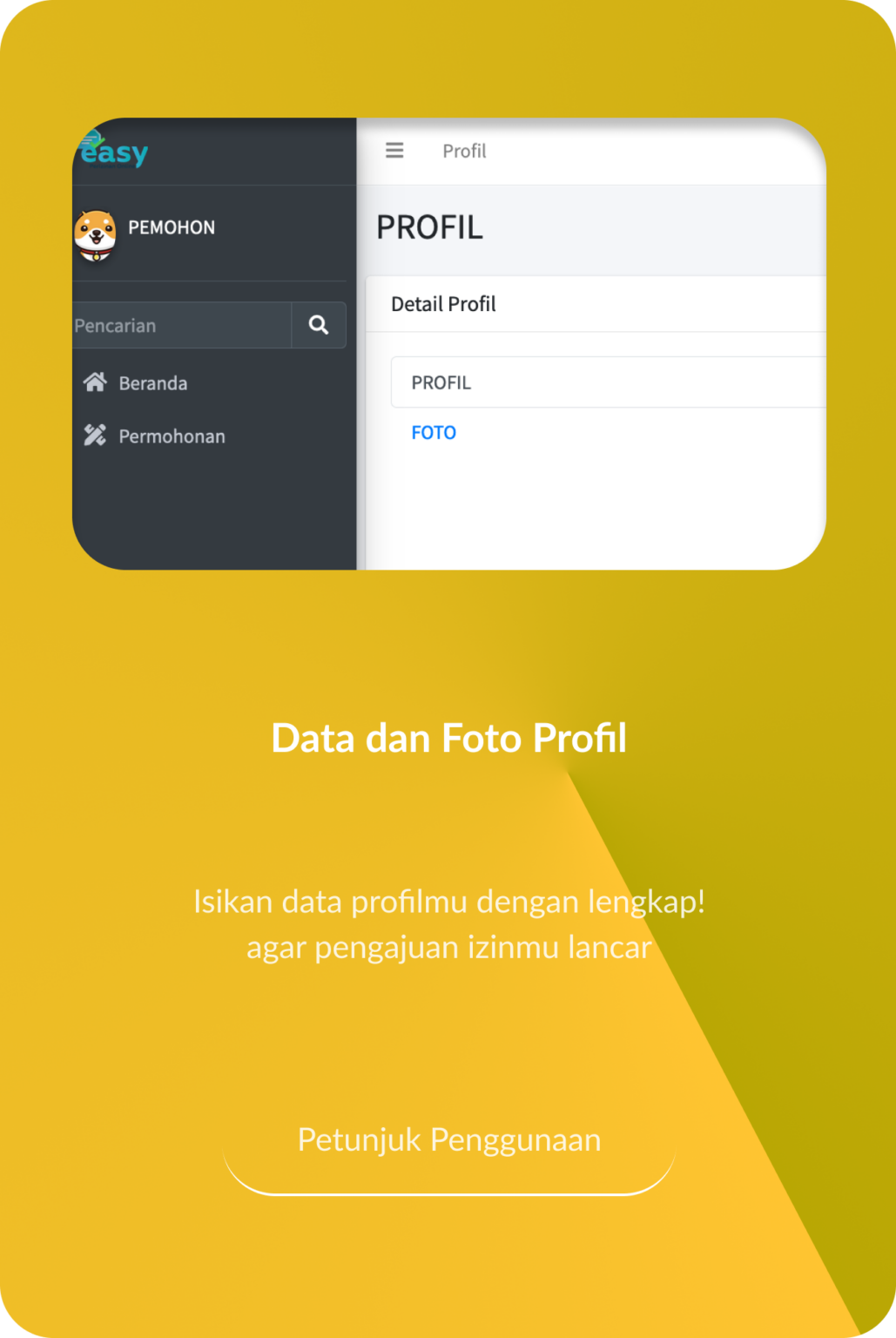 PETUNJUK PENGGUNAAN – Perizinan Online – EASY